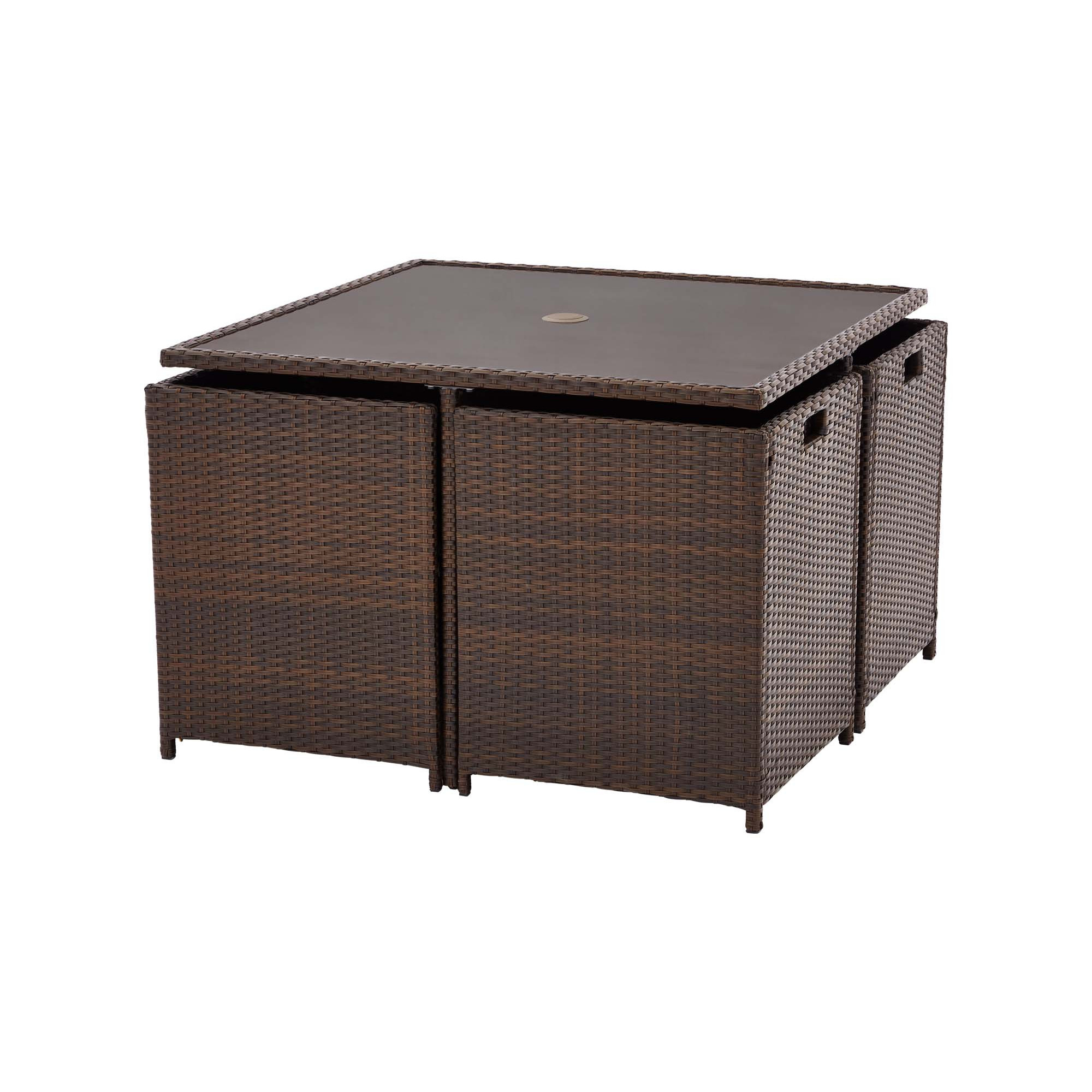 Dale Leisure - Nevada Rattan 4 Seater Cube Set - Brown